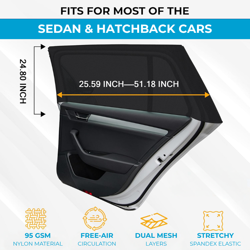 4PCS Car Window Sunshade & Bug Screen - Witamats